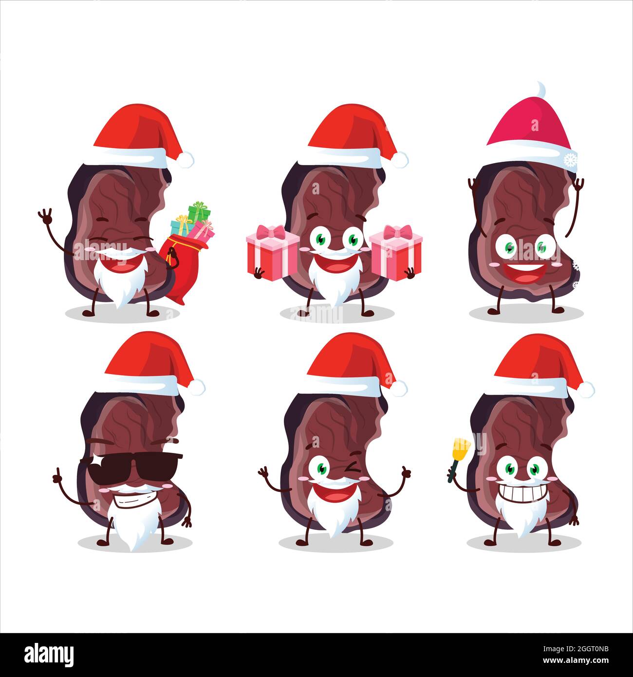 Santa Claus emoticons with jelly ear cartoon character. Vector ...