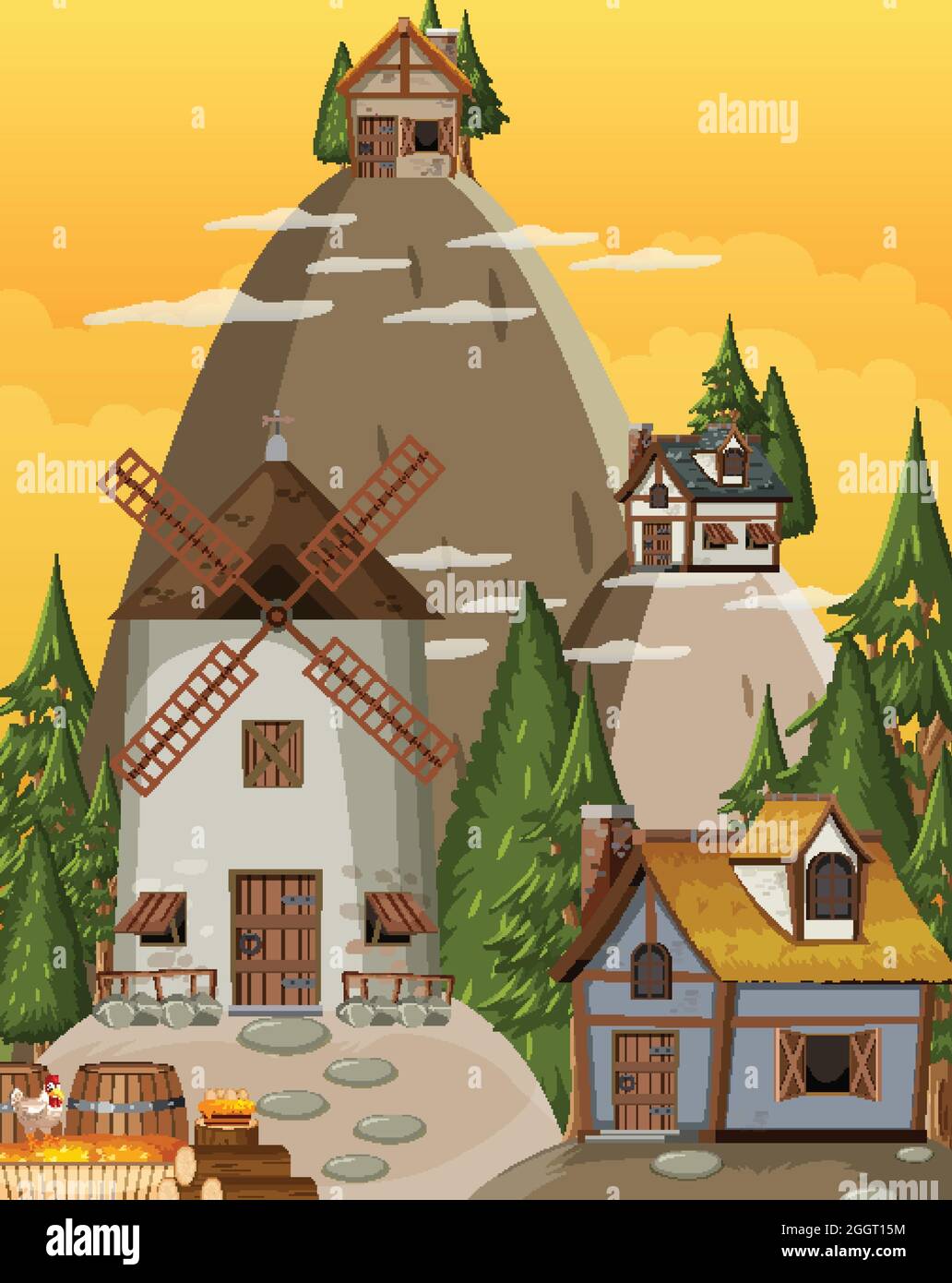 Medieval barn drawing hi-res stock photography and images - Alamy