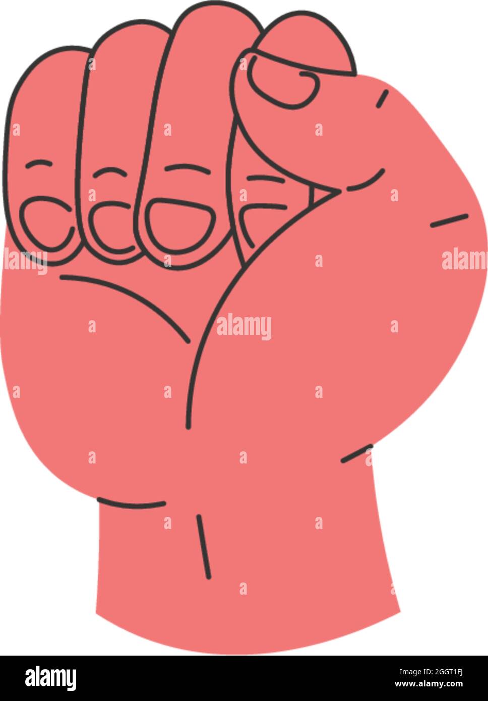 Fist gesture, hand with clenched fingers vector Stock Vector Image ...