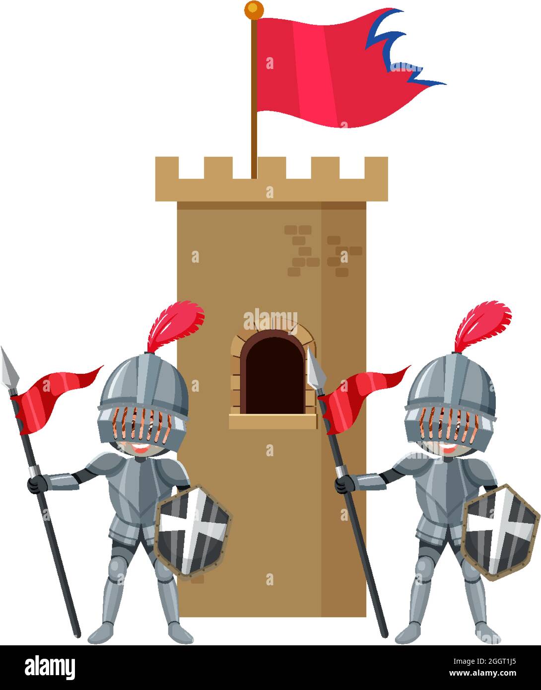 Two knight in front of castle illustration Stock Vector Image & Art - Alamy