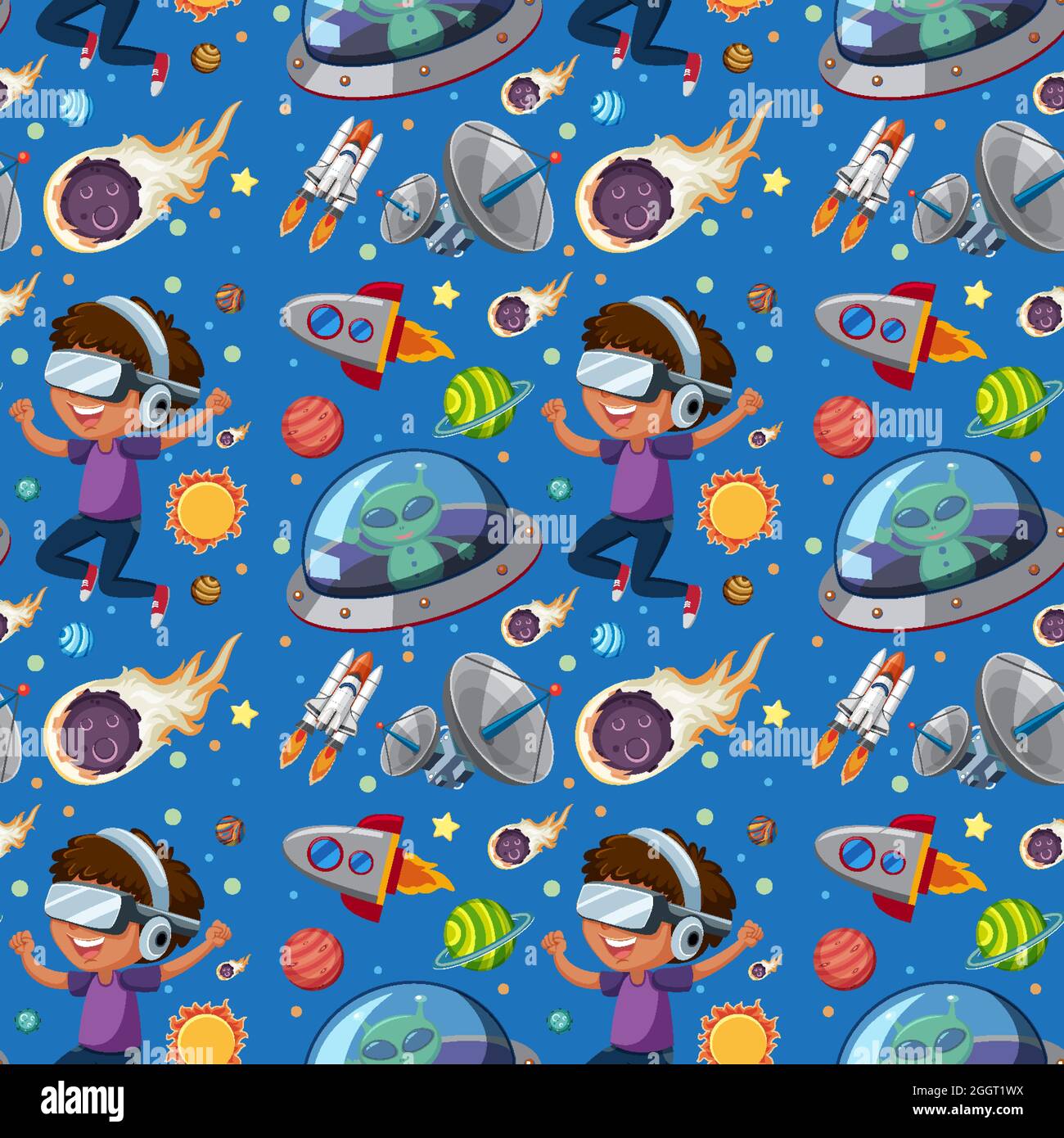 Science kids seamless background illustration Stock Vector Image & Art ...
