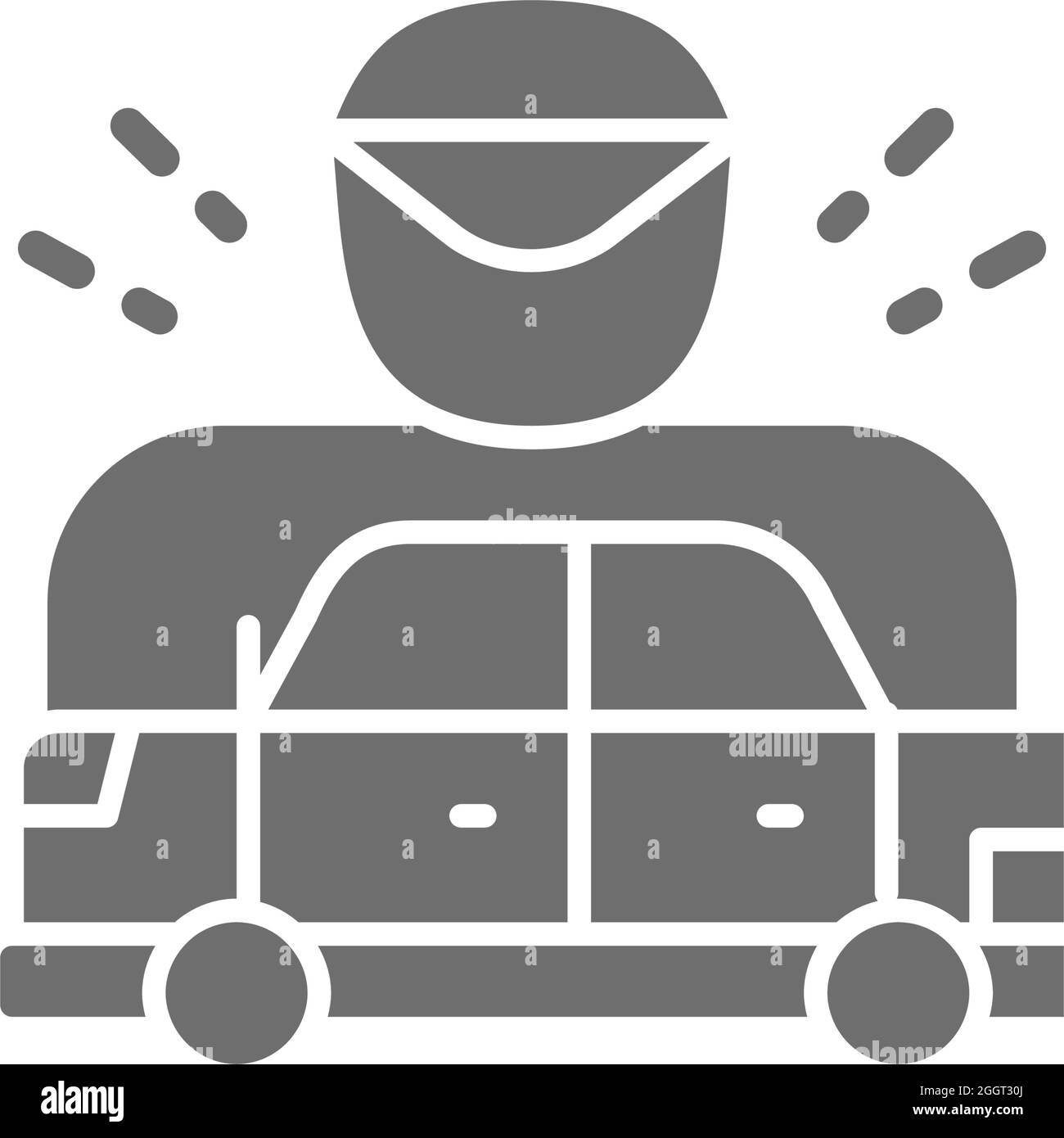 Car was stopped by policeman, racing car grey icon Stock Vector Image ...