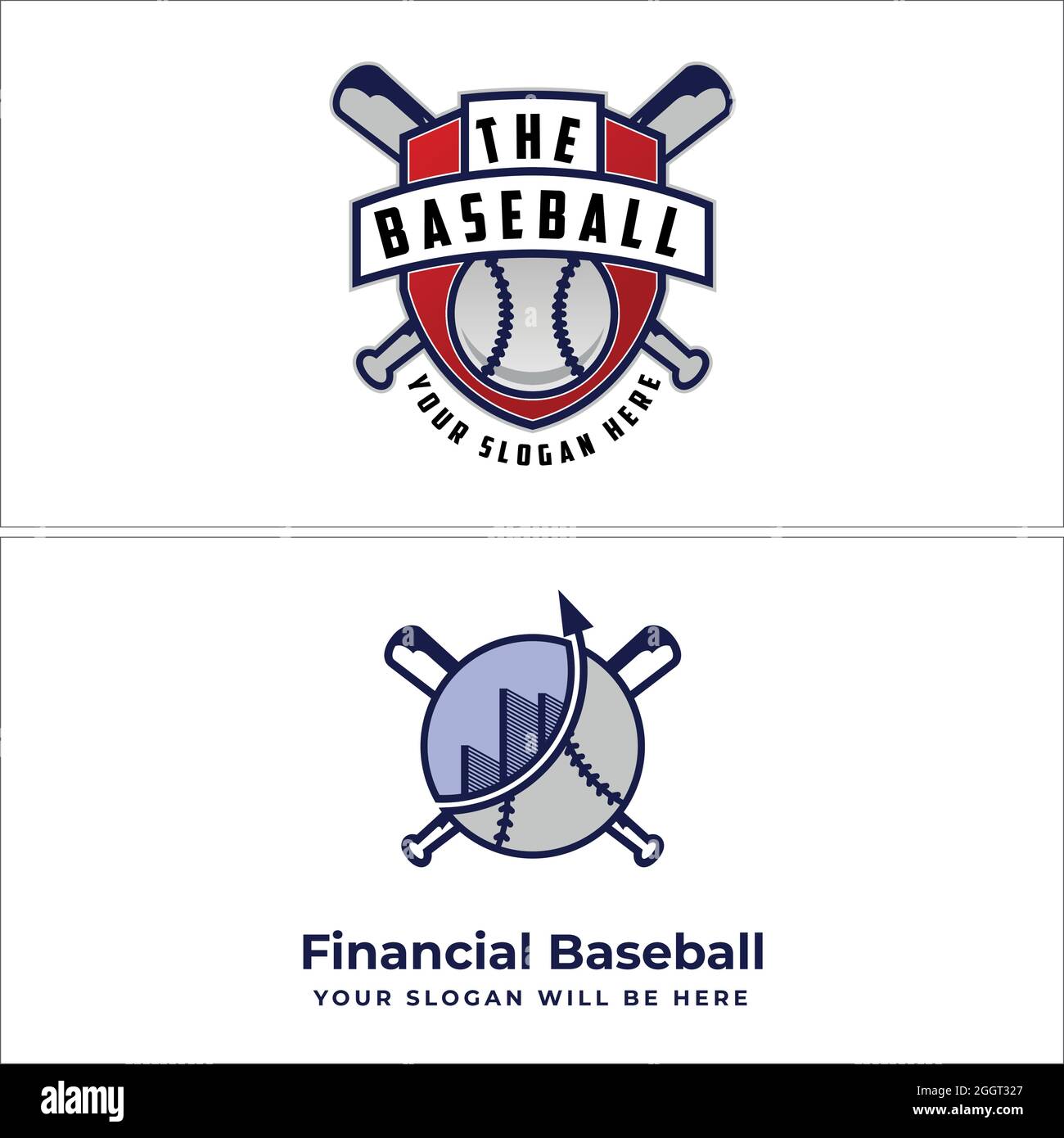 Baseball badge accounting financial logo design Stock Vector Image ...