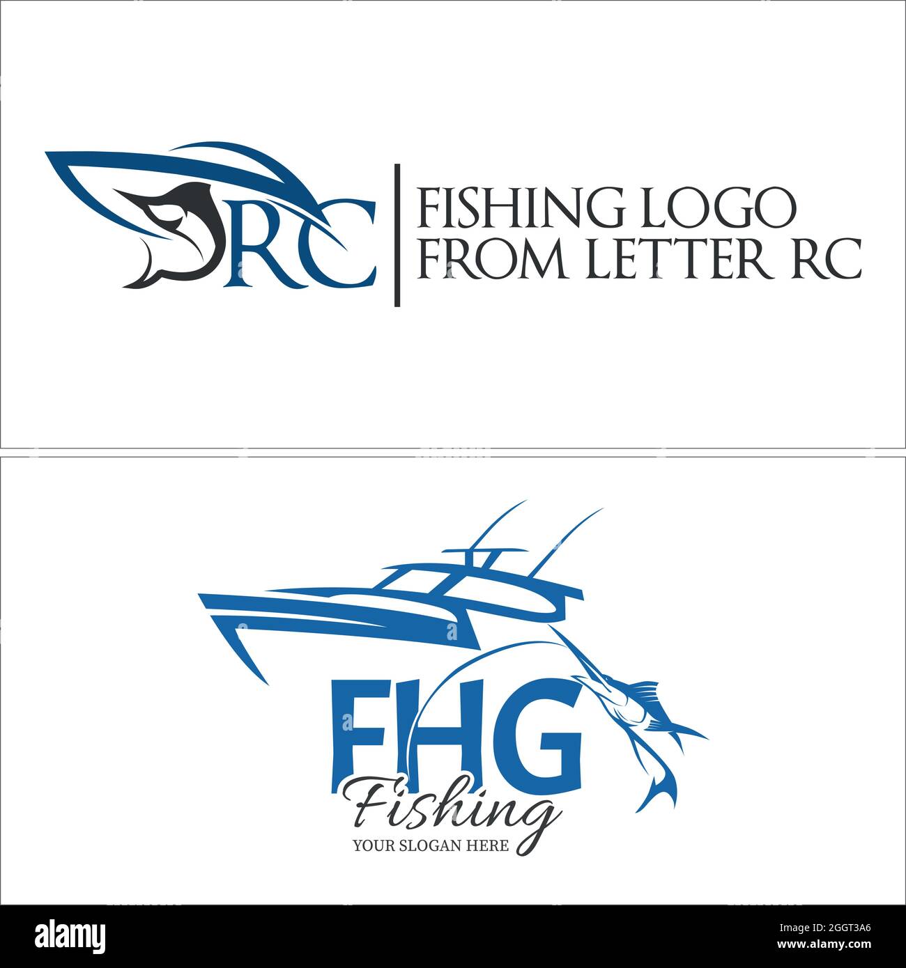 Sport fishing logo design Stock Vector Image & Art - Alamy