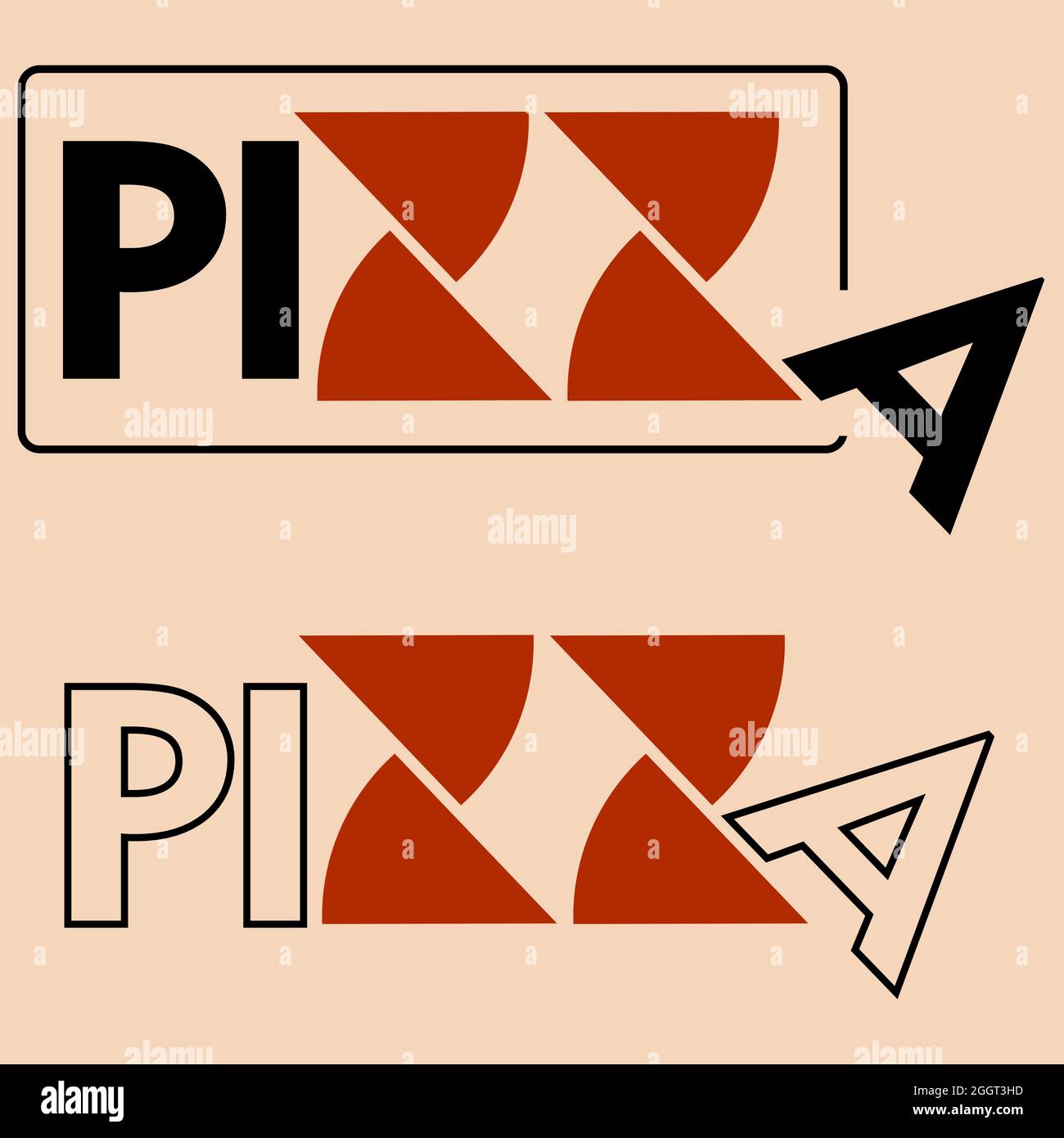 abstract minimal lettering pizza logo for packaging or menu. letter Z ...