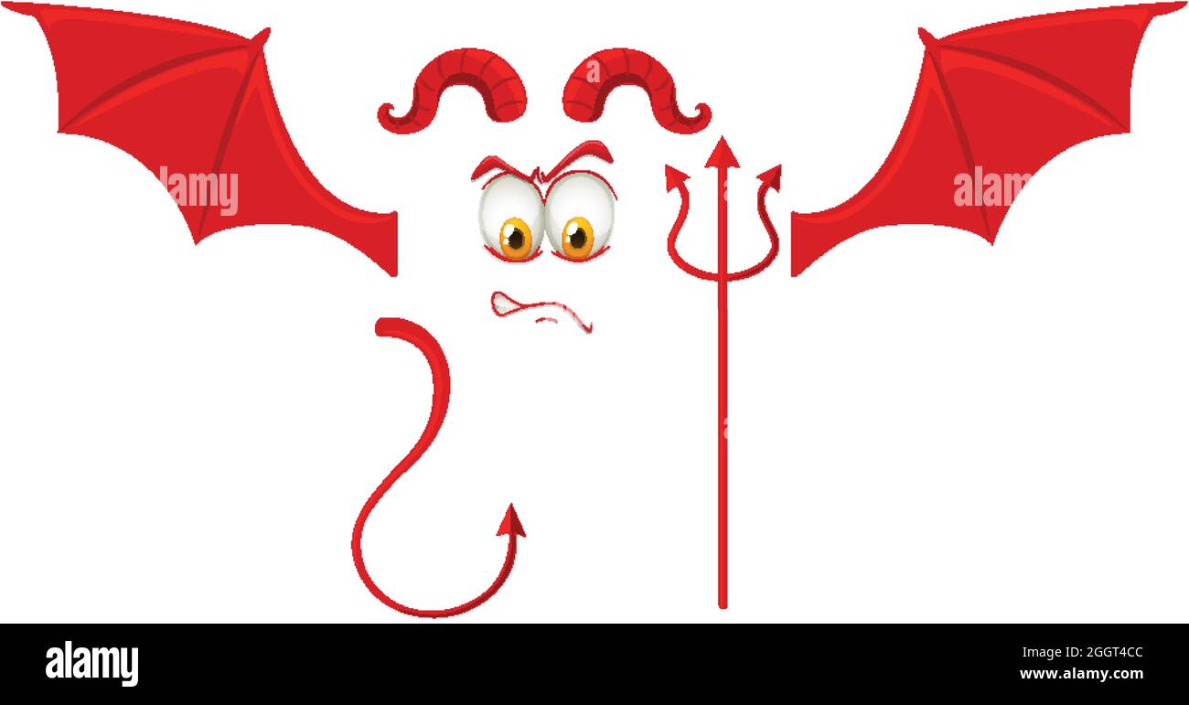 Evil face with devil element illustration Stock Vector Image & Art - Alamy