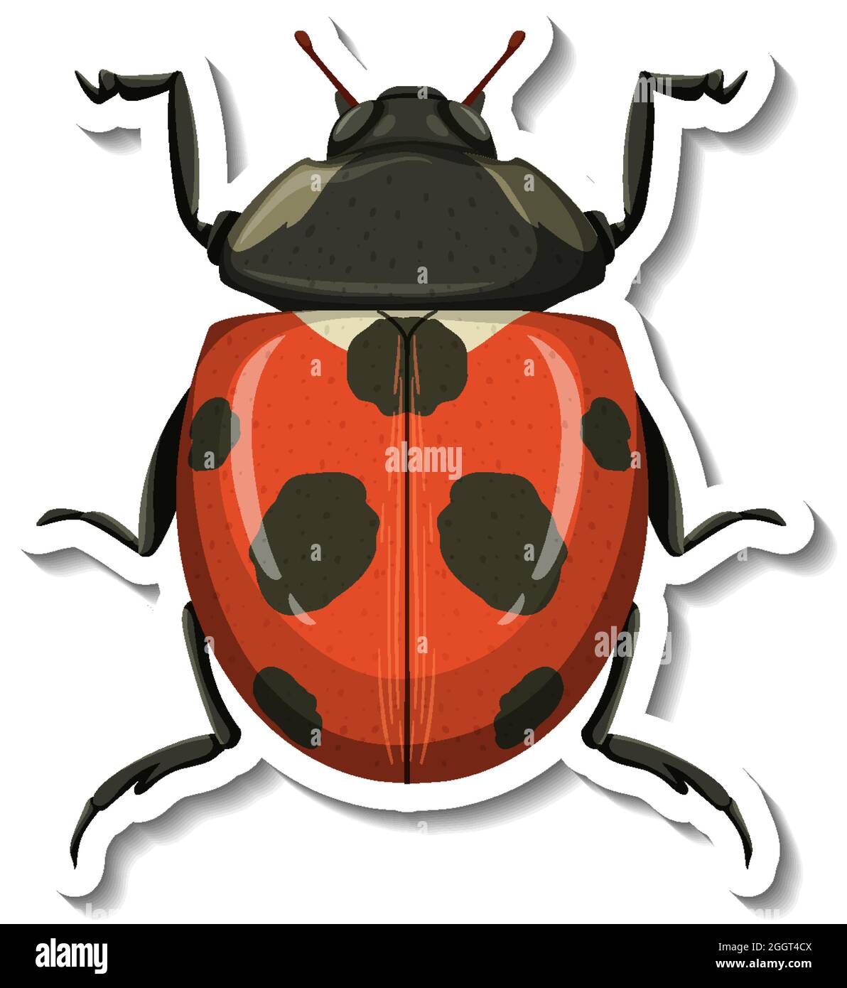 A sticker template with a ladybug isolated illustration Stock Vector ...