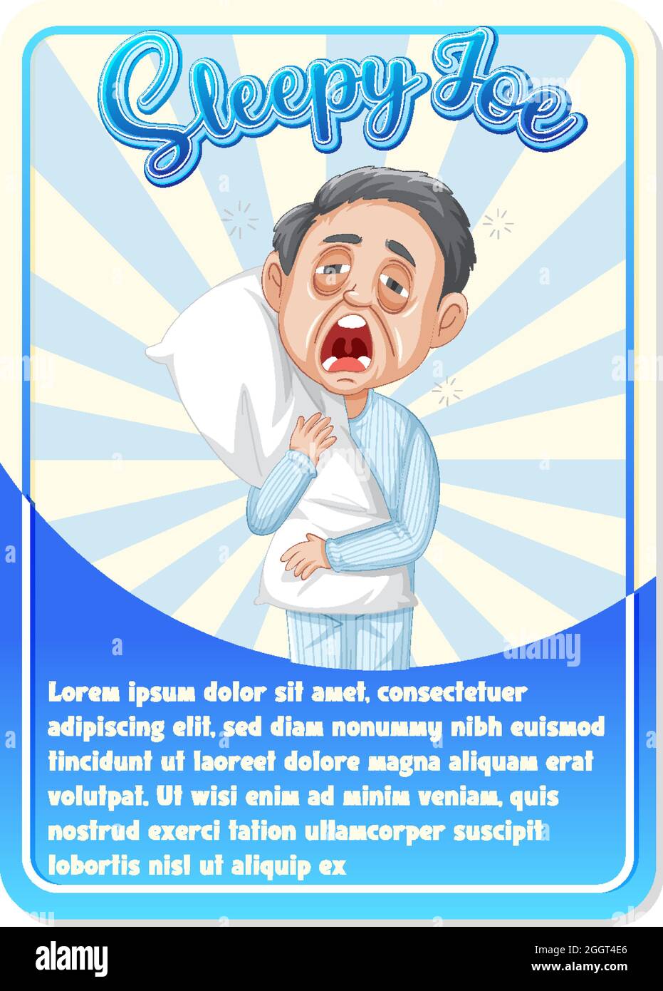 Character game card template with word Sleepy Joe illustration Stock ...
