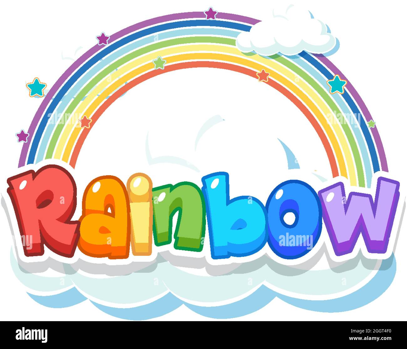 Rainbow word logo on the cloud illustration Stock Vector Image & Art ...