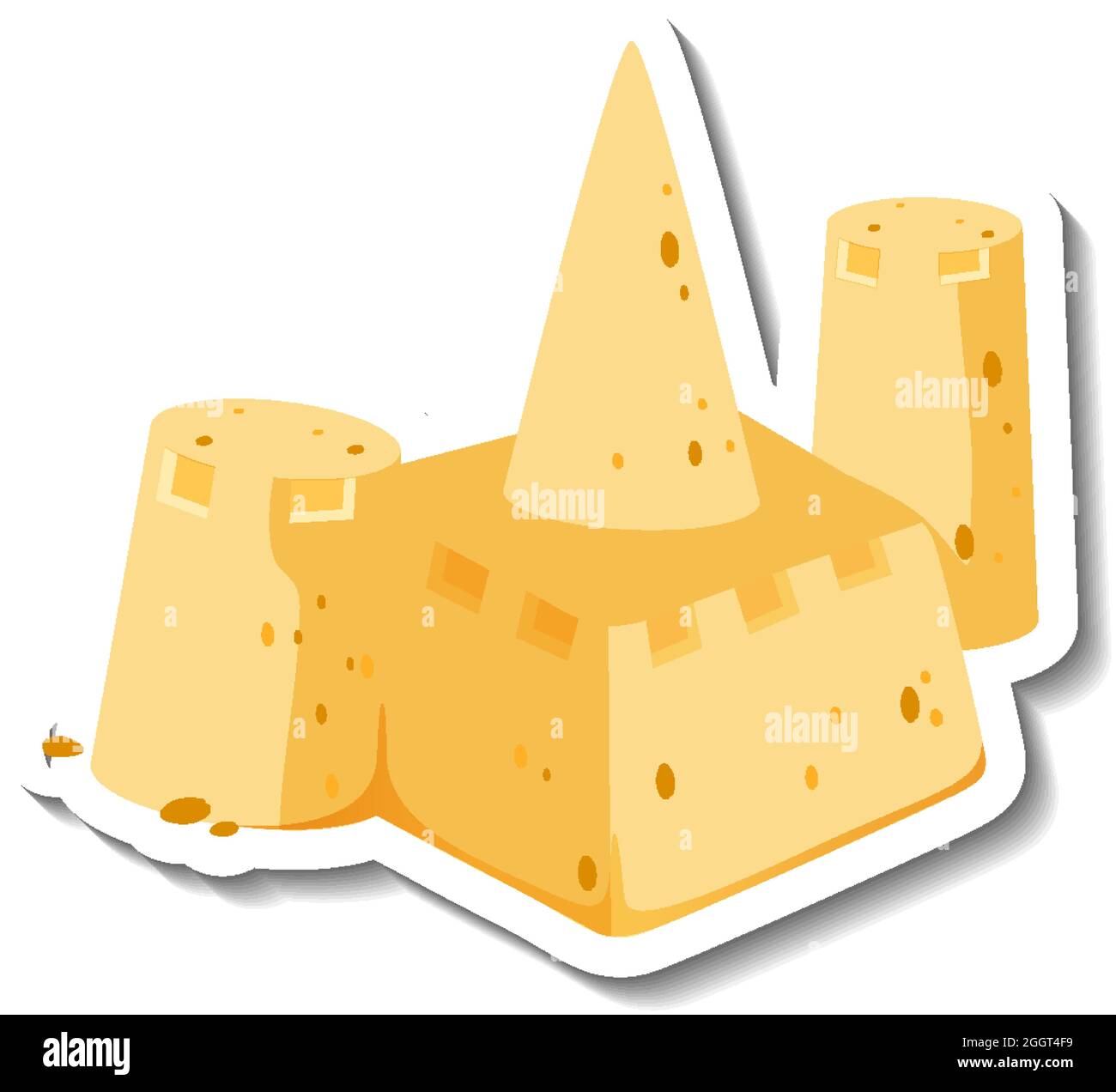 Sand castle cartoon sticker illustration Stock Vector Image & Art - Alamy