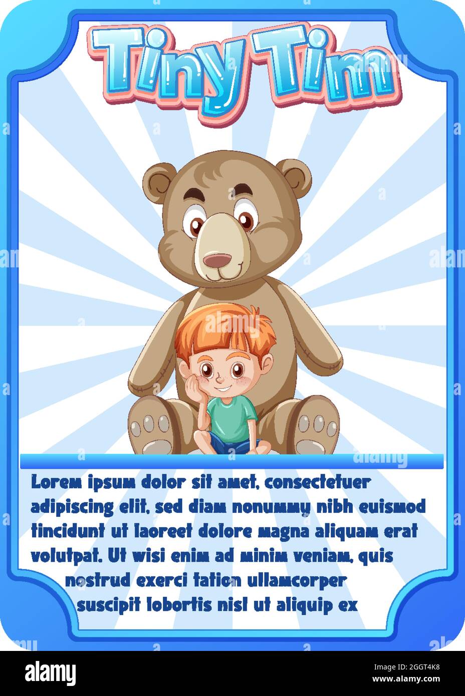 Character game card template with word Tiny Tim illustration Stock ...