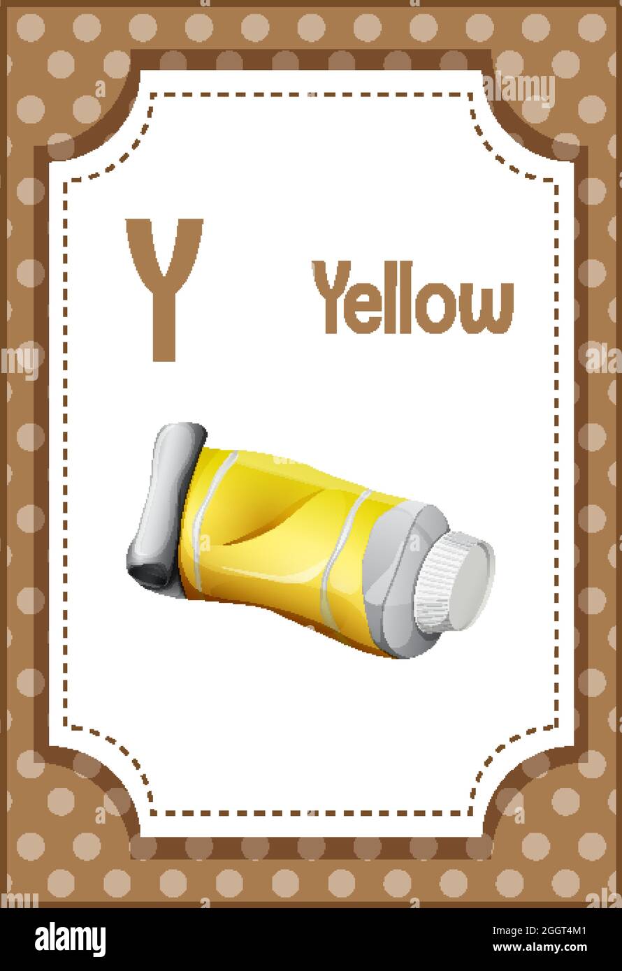 Alphabet flashcard with letter Y and Yellow illustration Stock Vector ...