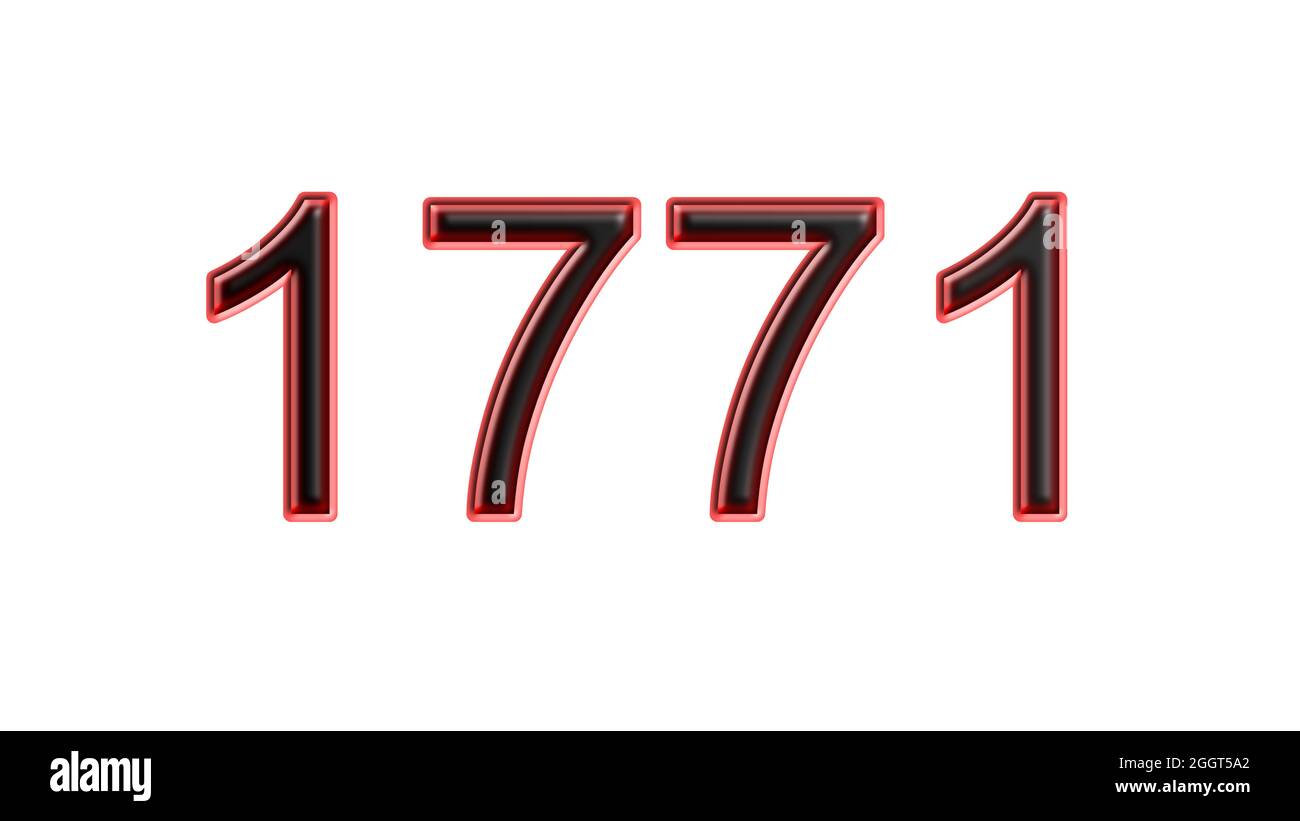 red 1771 number 3d effect white background Stock Photo - Alamy