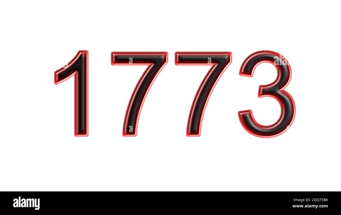 red 1773 number 3d effect white background Stock Photo - Alamy