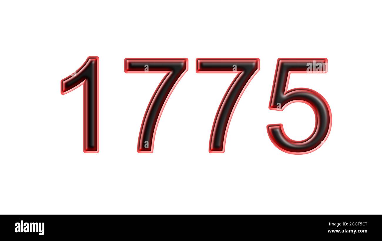 red 1775 number 3d effect white background Stock Photo - Alamy