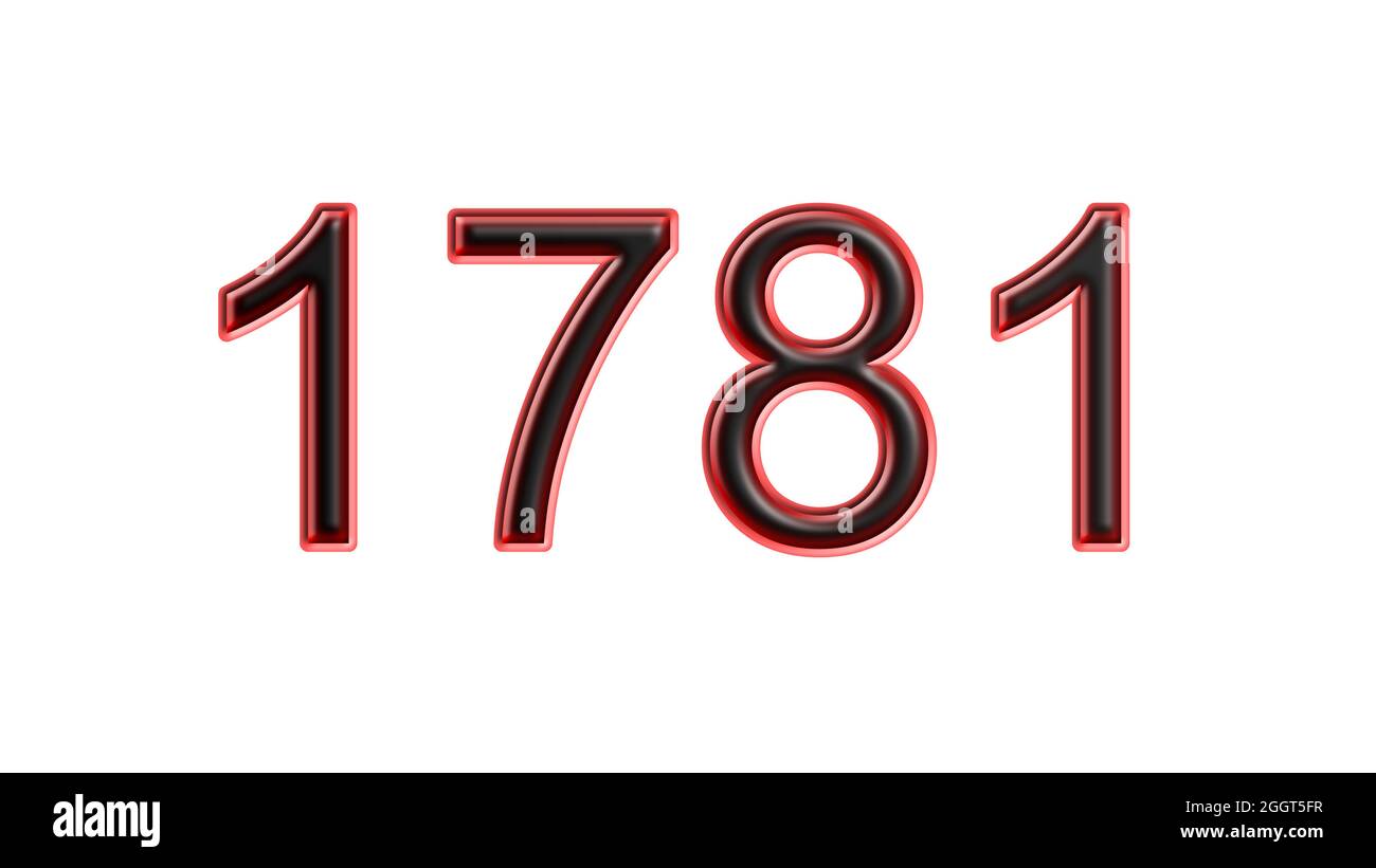 red 1781 number 3d effect white background Stock Photo - Alamy