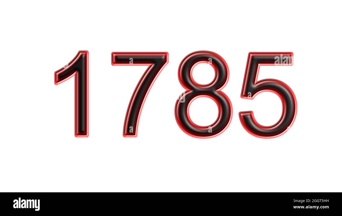 red 1785 number 3d effect white background Stock Photo - Alamy