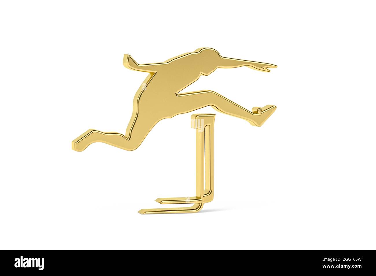 Golden 3d obstacle race icon isolated on white background - 3D render ...