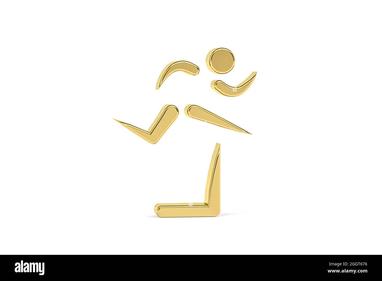 Golden 3d obstacle race icon isolated on white background - 3D render ...