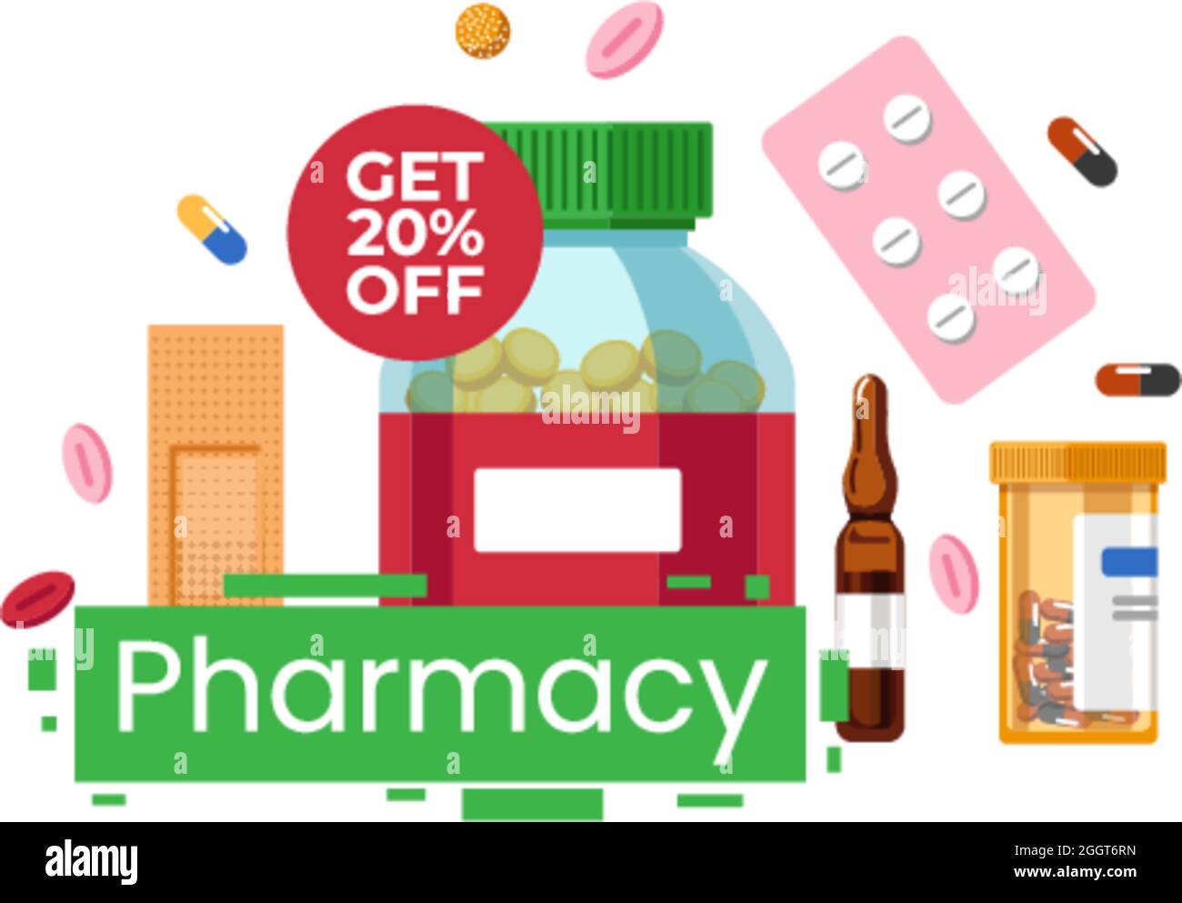Pharmacy store 20 percent off price reduction Stock Vector Image & Art ...