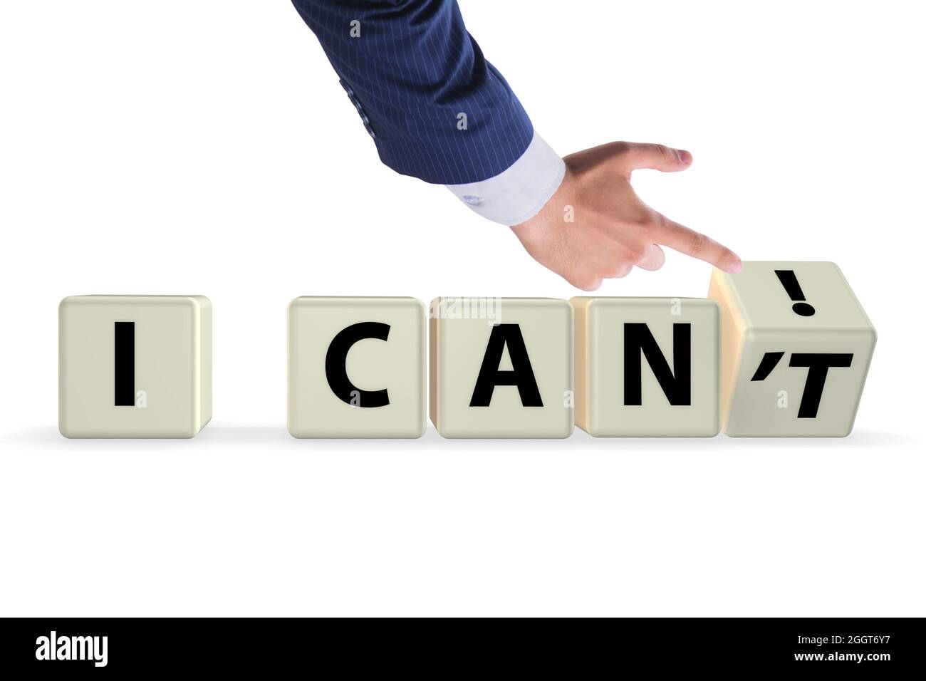 Determination concept with rotating cubes and the businessman Stock ...