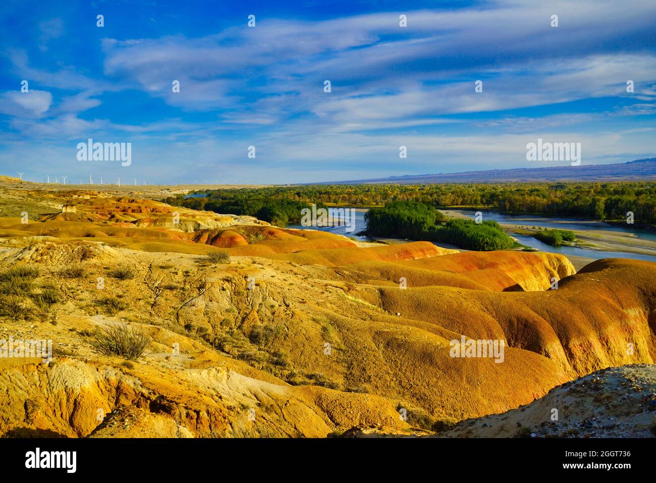 The colorful rocks were formed by wind and water erosion and long-term ...