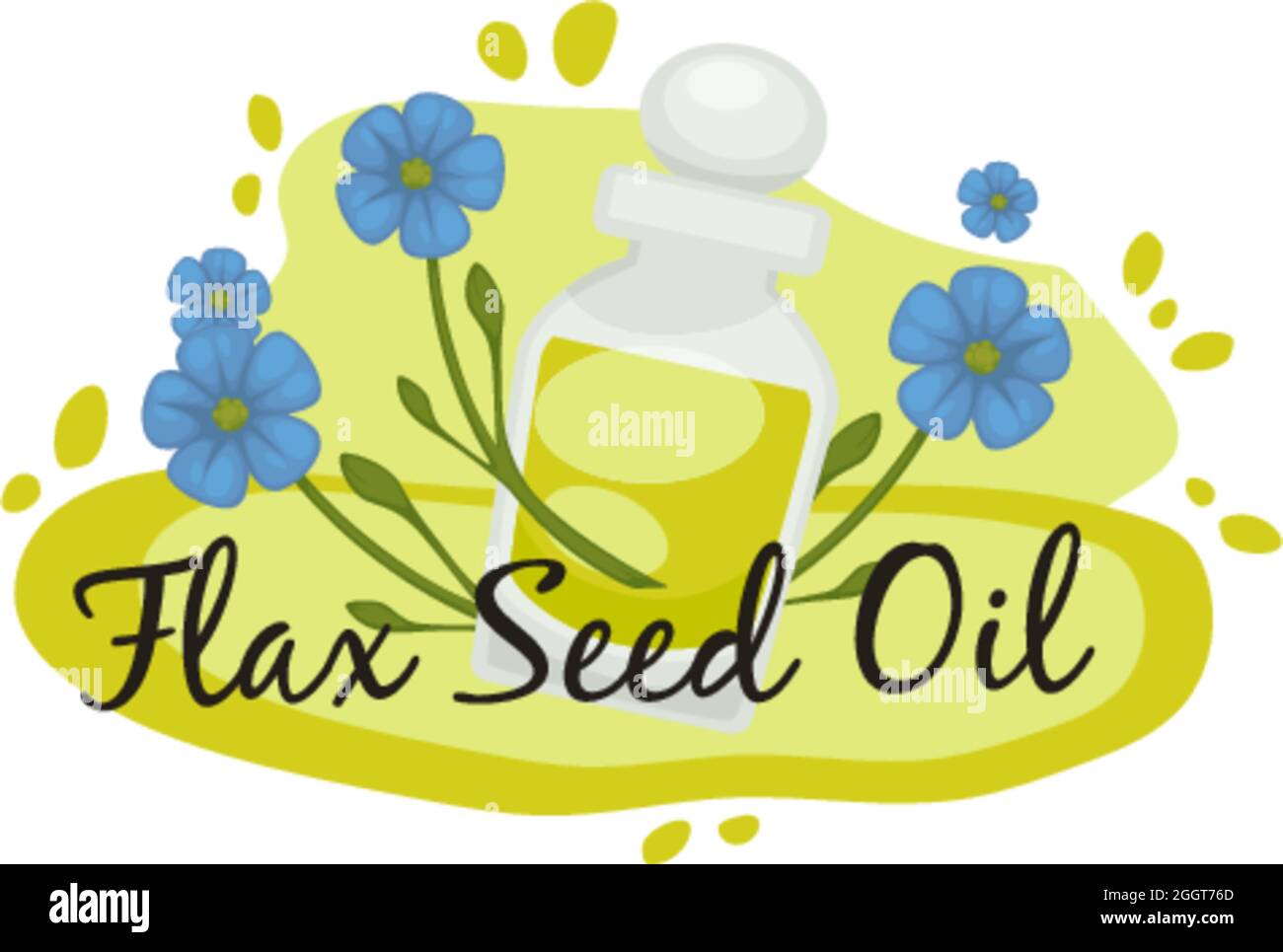 Flax seed oil, natural and organic essence vector Stock Vector Image ...
