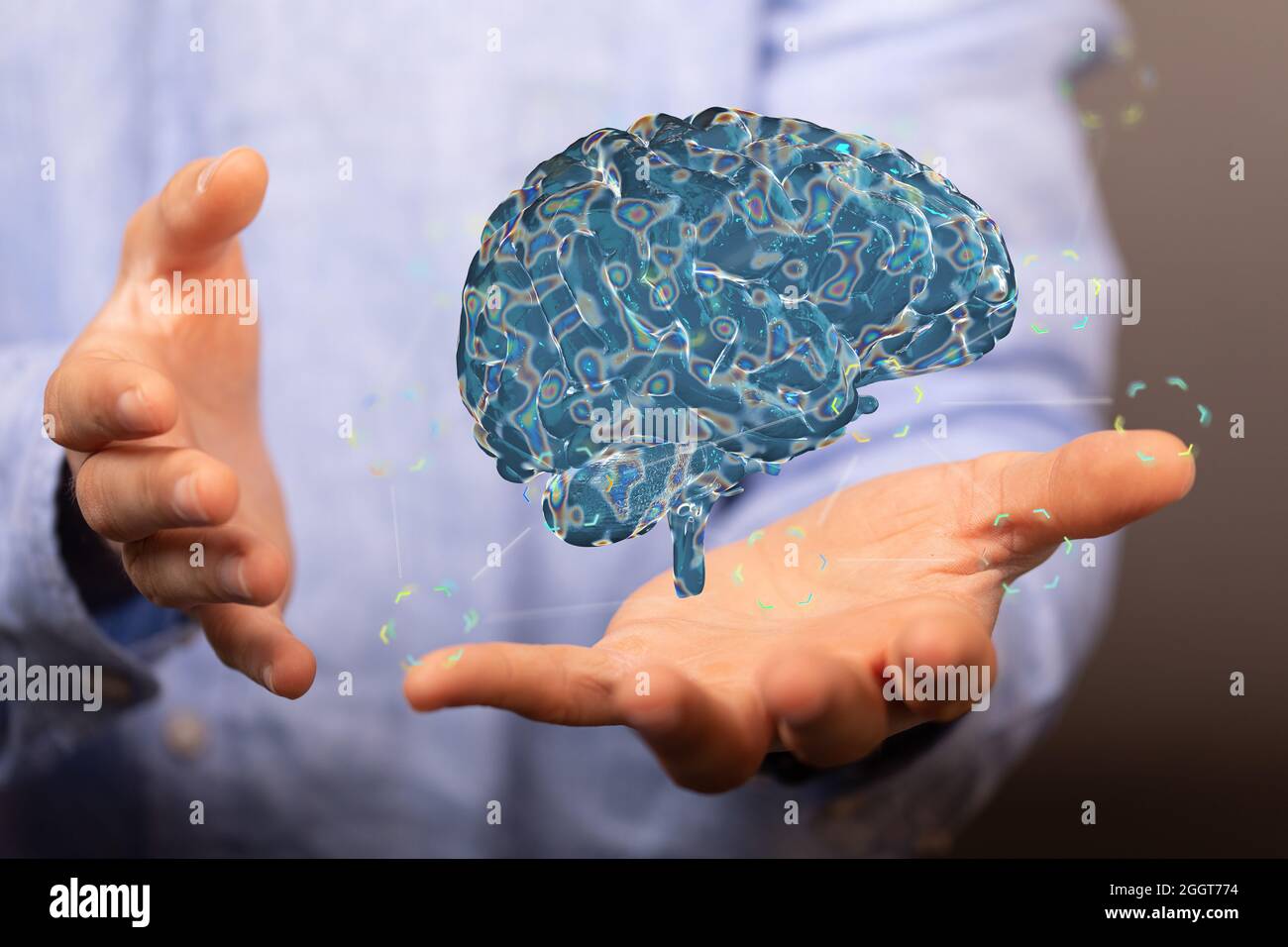 Wired brain illustration - next step to artificial intelligence Stock ...