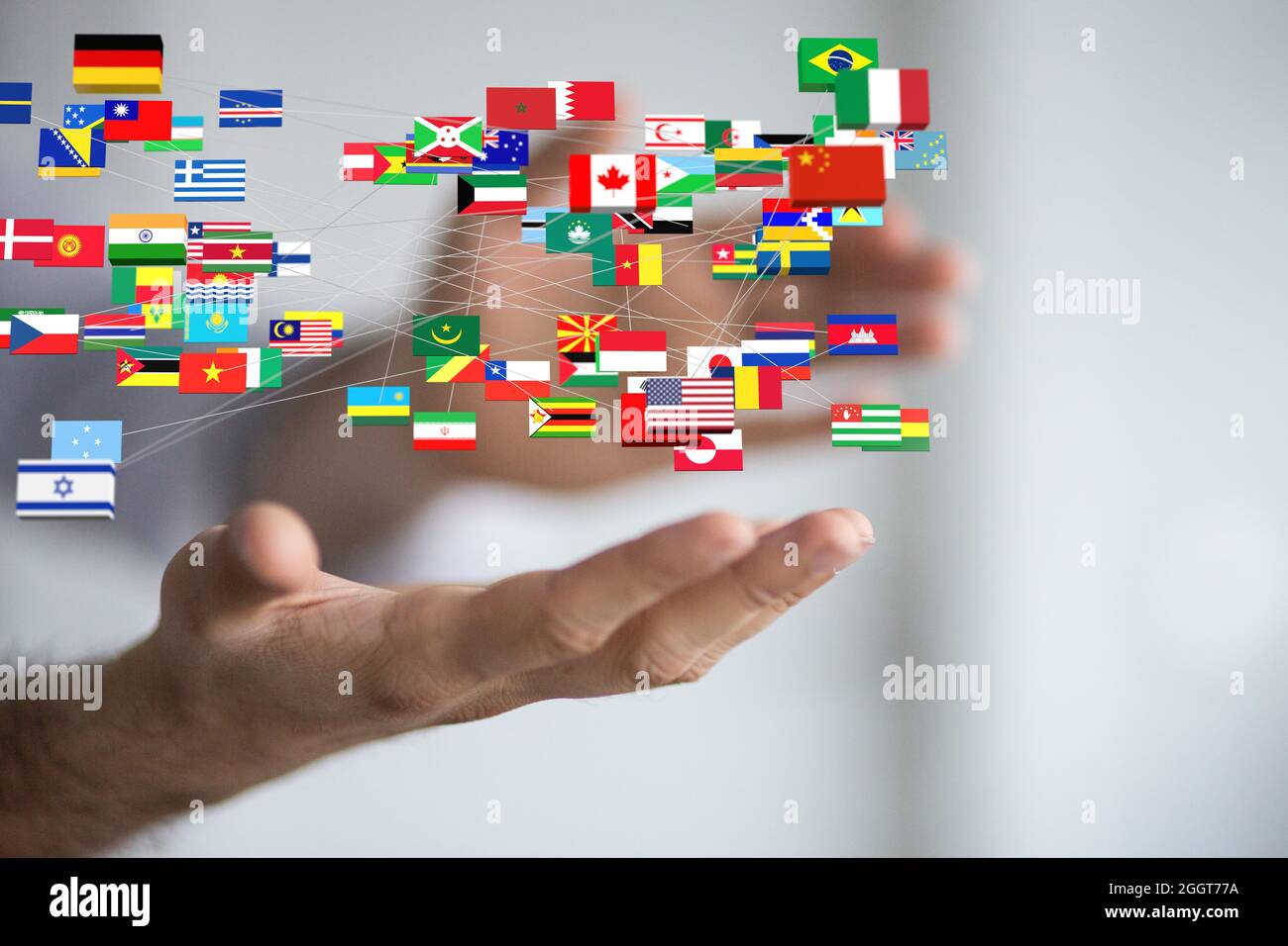 Global map country flags hi-res stock photography and images - Alamy