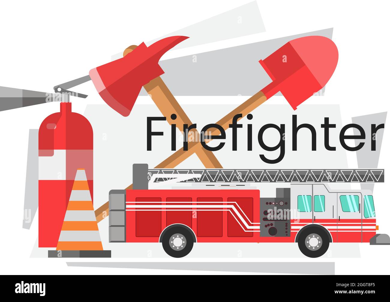 Firefighter equipment and machinery and tools Stock Vector Image & Art ...