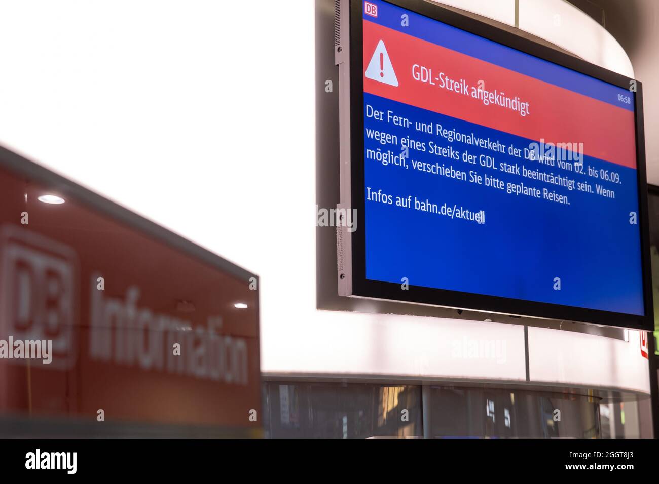 Nuremberg, Germany. 03rd Sep, 2021. A display board at the Deutsche ...