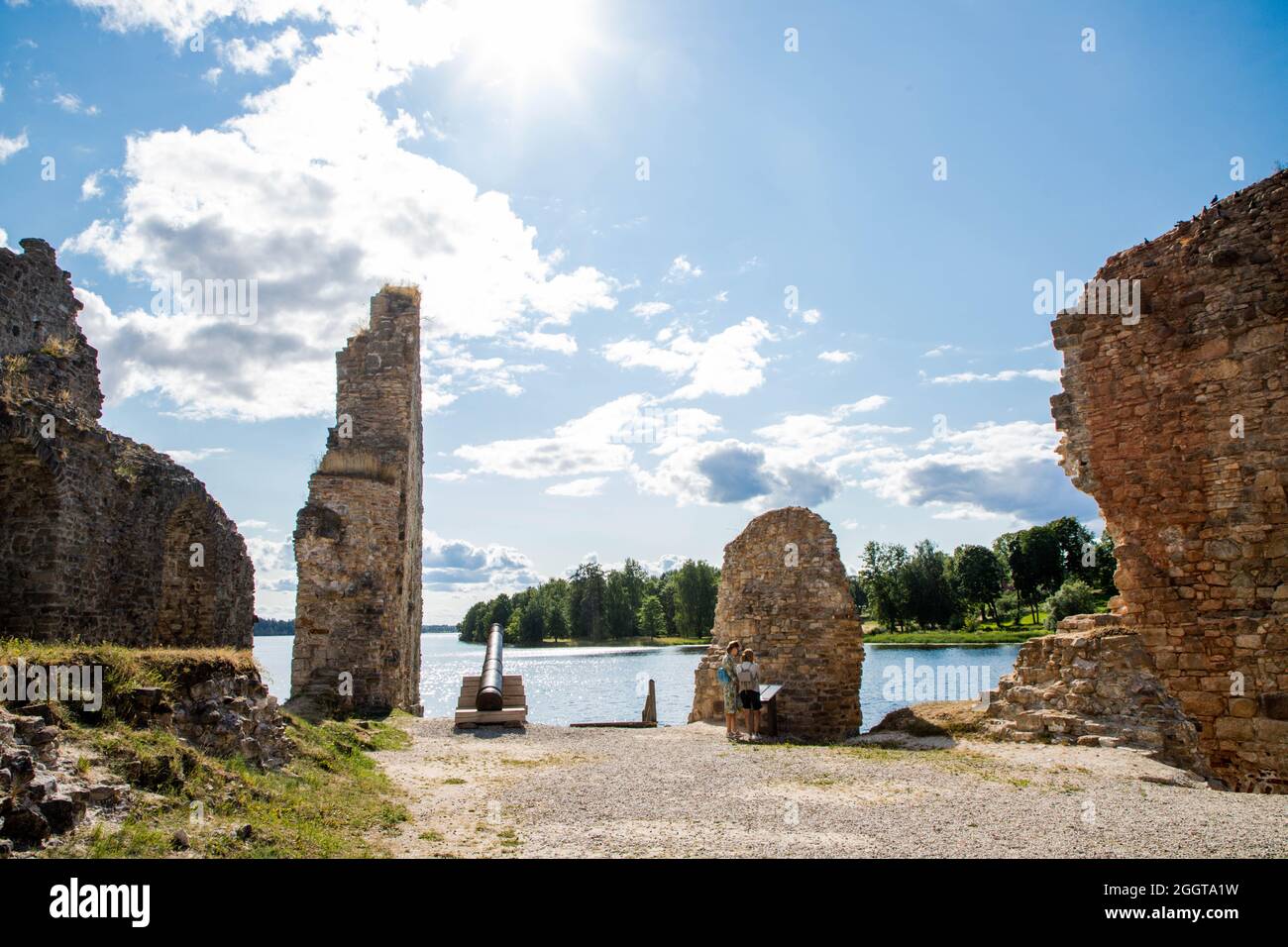 castle ruins in the town of Koknese Stock Photo - Alamy