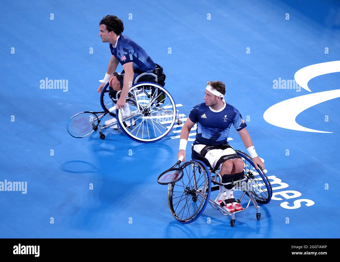Great Britain's Gordon Reid (left) and Alfie Hewett in action during ...