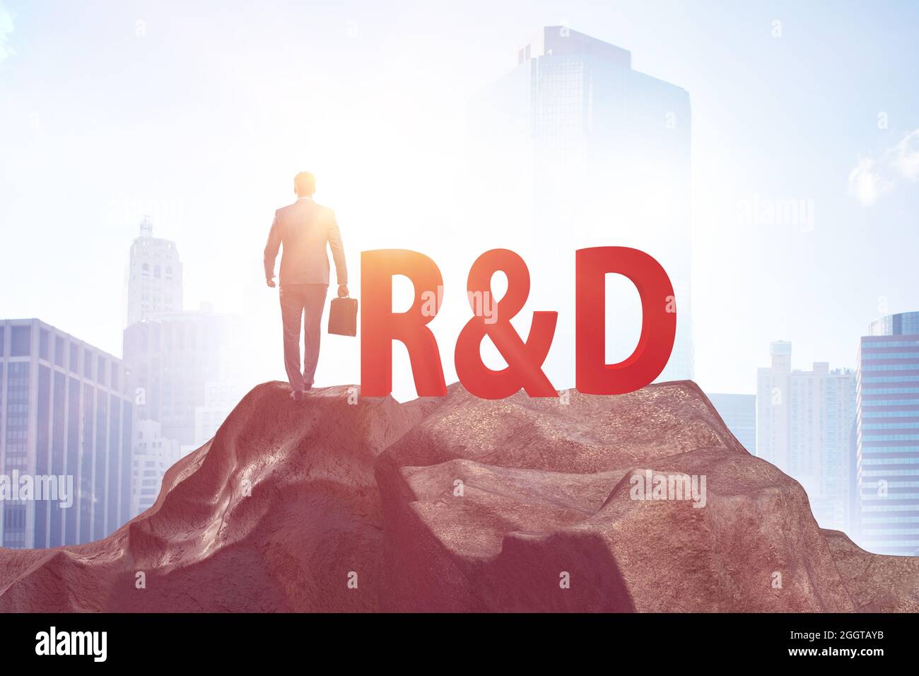 Research and development concept with the businessman Stock Photo - Alamy