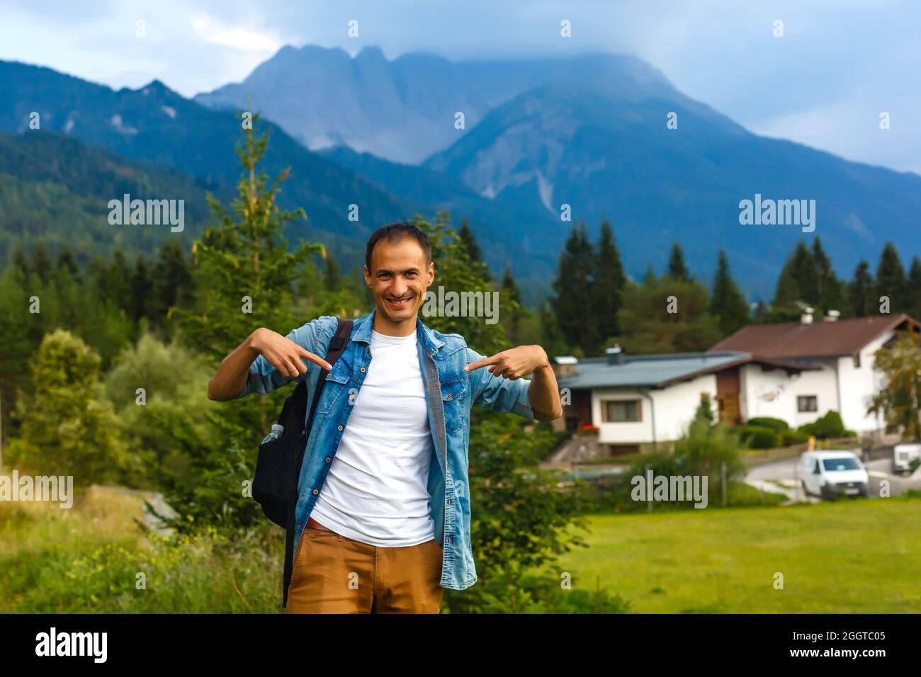 happiness, advertisement, fashion, gesture and people concept - smiling ...