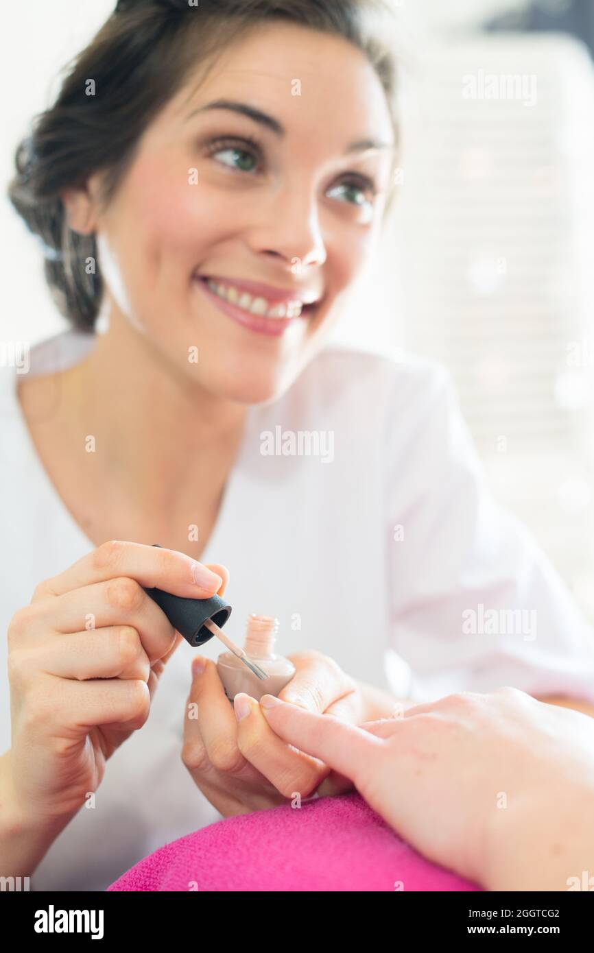 woman doing nails in a spa Stock Photo - Alamy