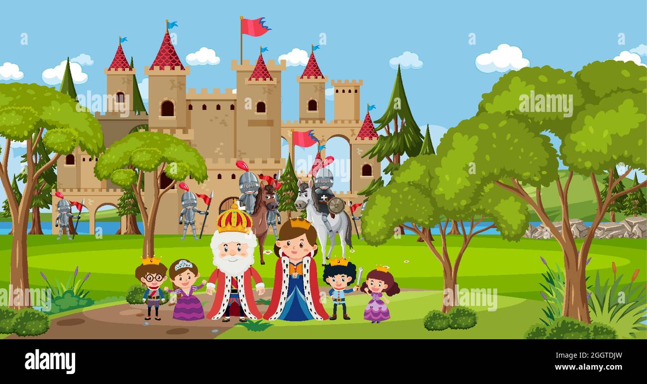 Female medieval historical cartoon characters illustration Stock Vector ...