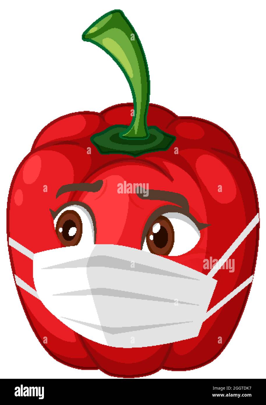 Capsicum cartoon character with facial expression illustration Stock ...