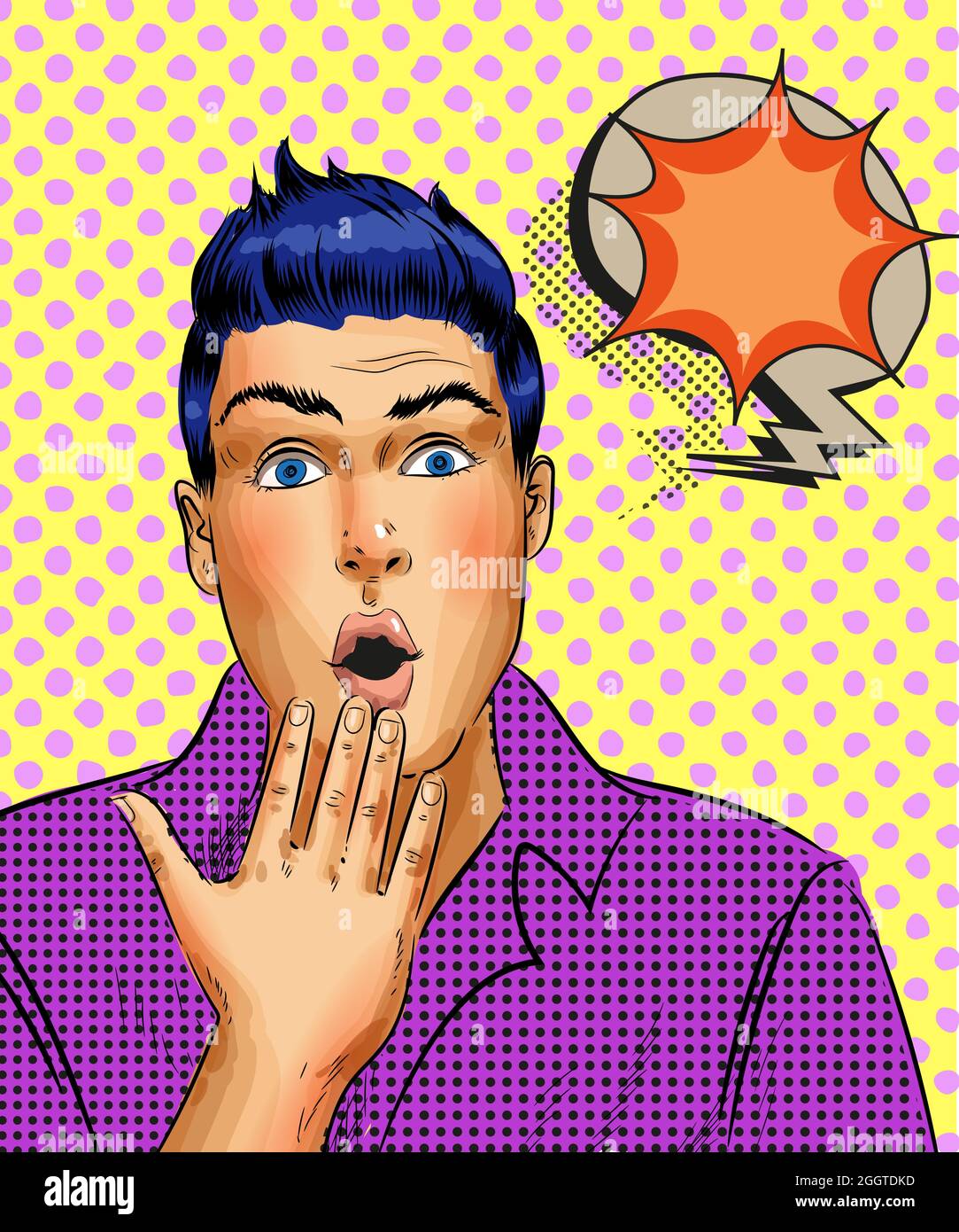 Surprise man young guy Stock Vector Images - Alamy