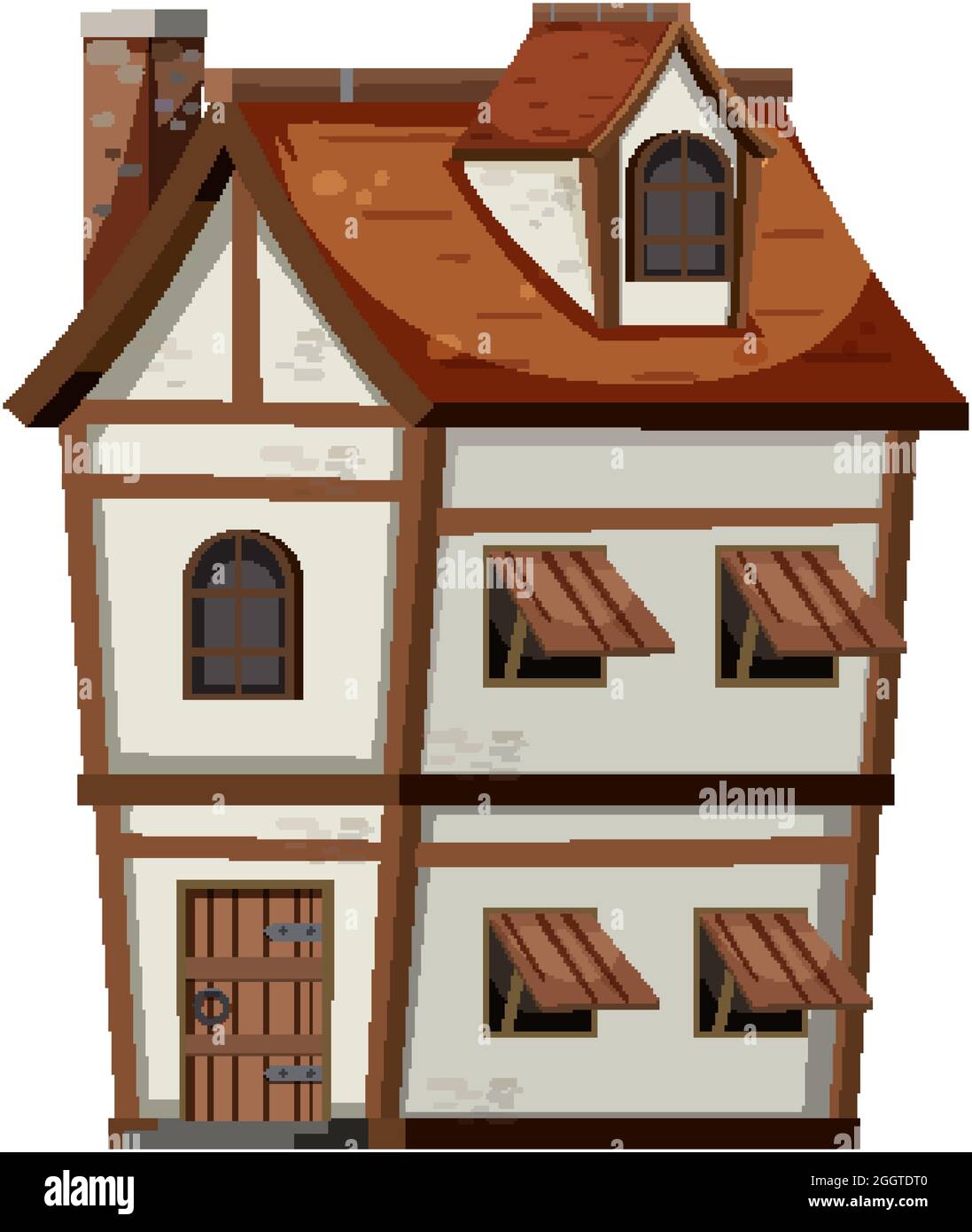 Isolated house on white background illustration Stock Vector Image ...