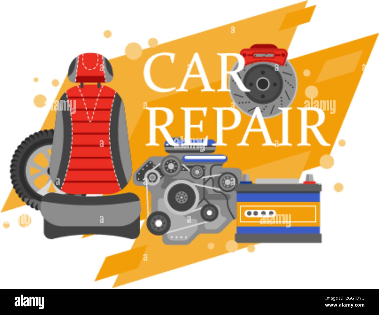Car repair, professional treatment and maintenance Stock Vector Image ...
