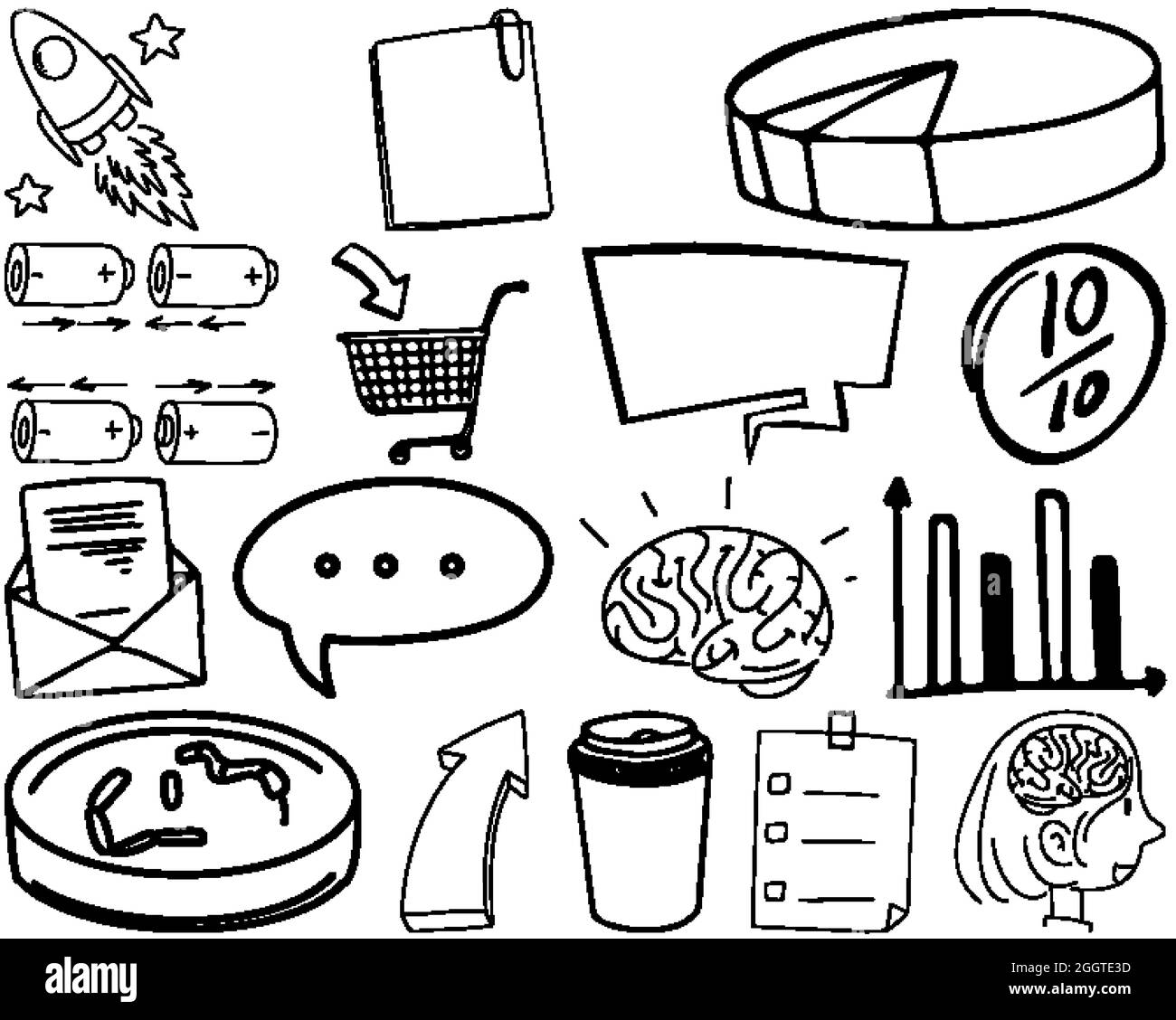 Set of item and symbol hand drawn doodle illustration Stock Vector ...