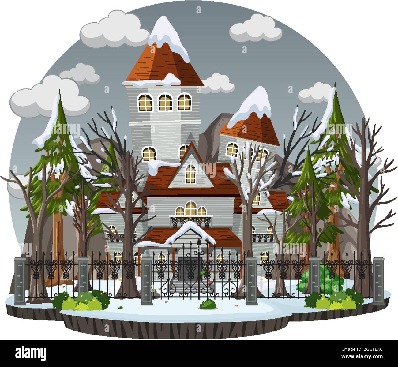 Facade creepy house icon Cut Out Stock Images & Pictures - Alamy