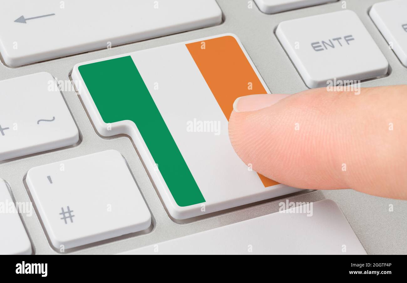 A keyboard with a labeled button - Flag of Ireland Stock Photo - Alamy