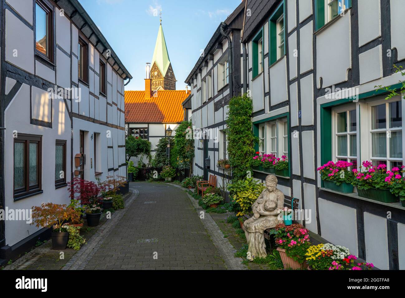 Old village of Westerholt, listed district of Herten Westerholt, over ...