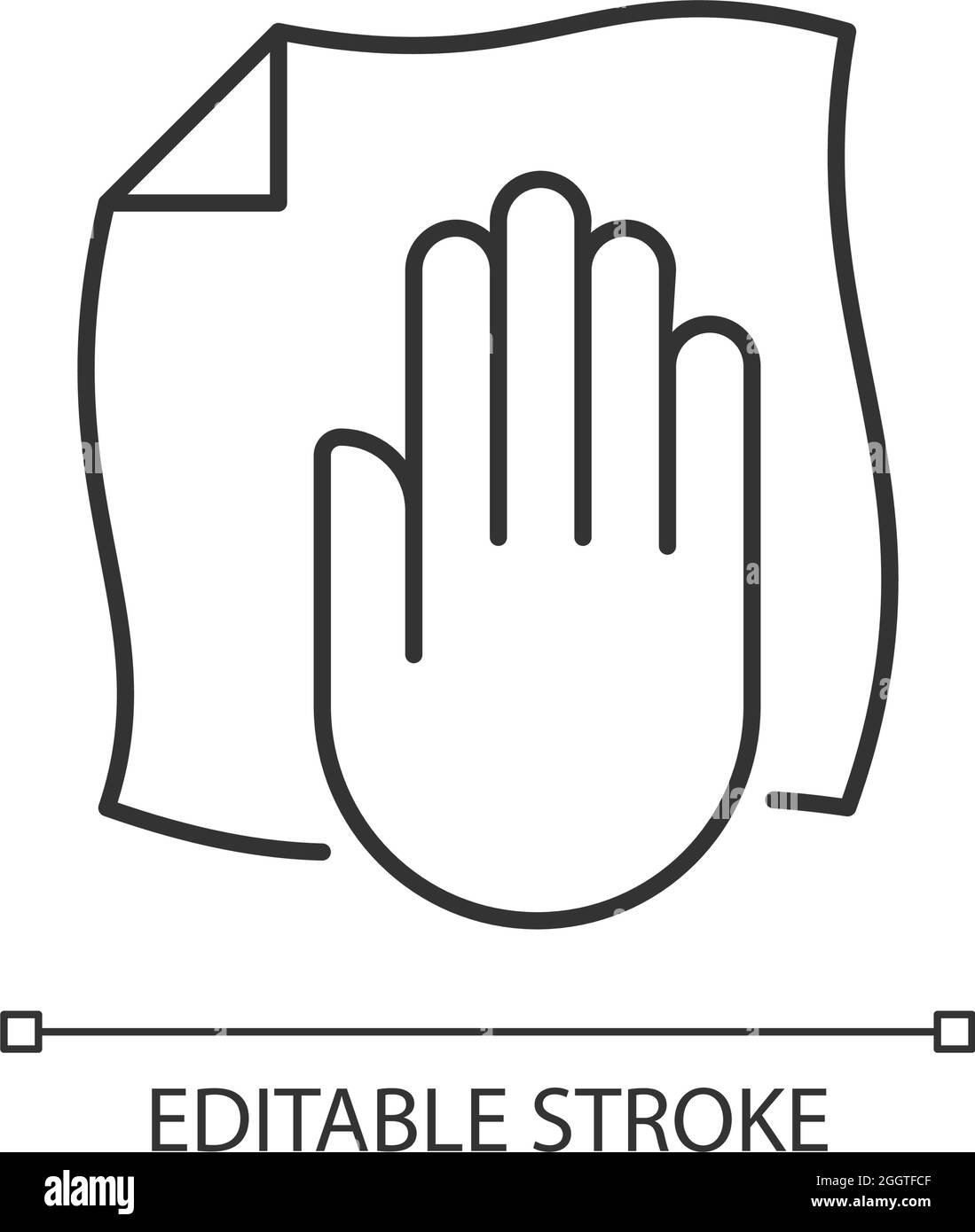 Wipe with a dry cloth linear manual label icon Stock Vector Image & Art ...