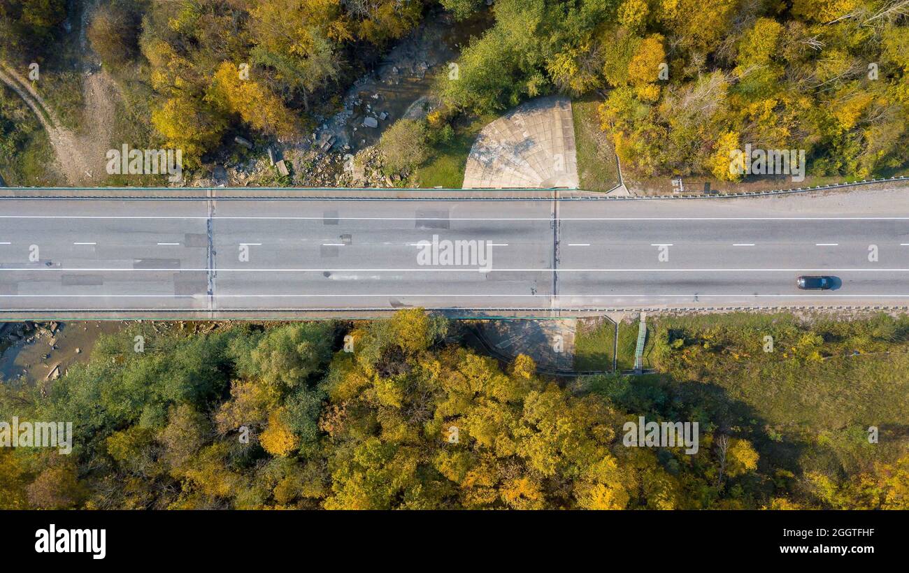 Top down flying above route hi-res stock photography and images - Alamy
