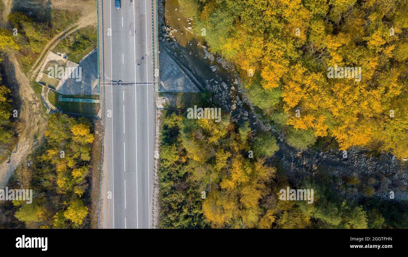 Top down flying above route hi-res stock photography and images - Alamy