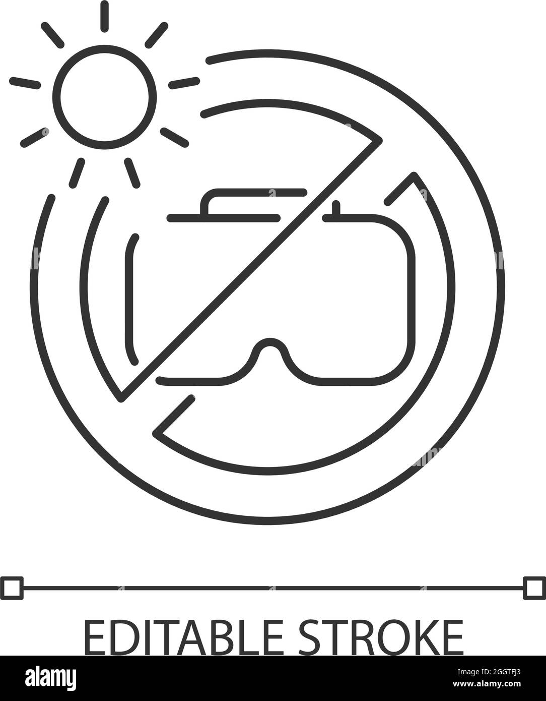 Do not leave in sunlight linear manual label icon Stock Vector Image ...