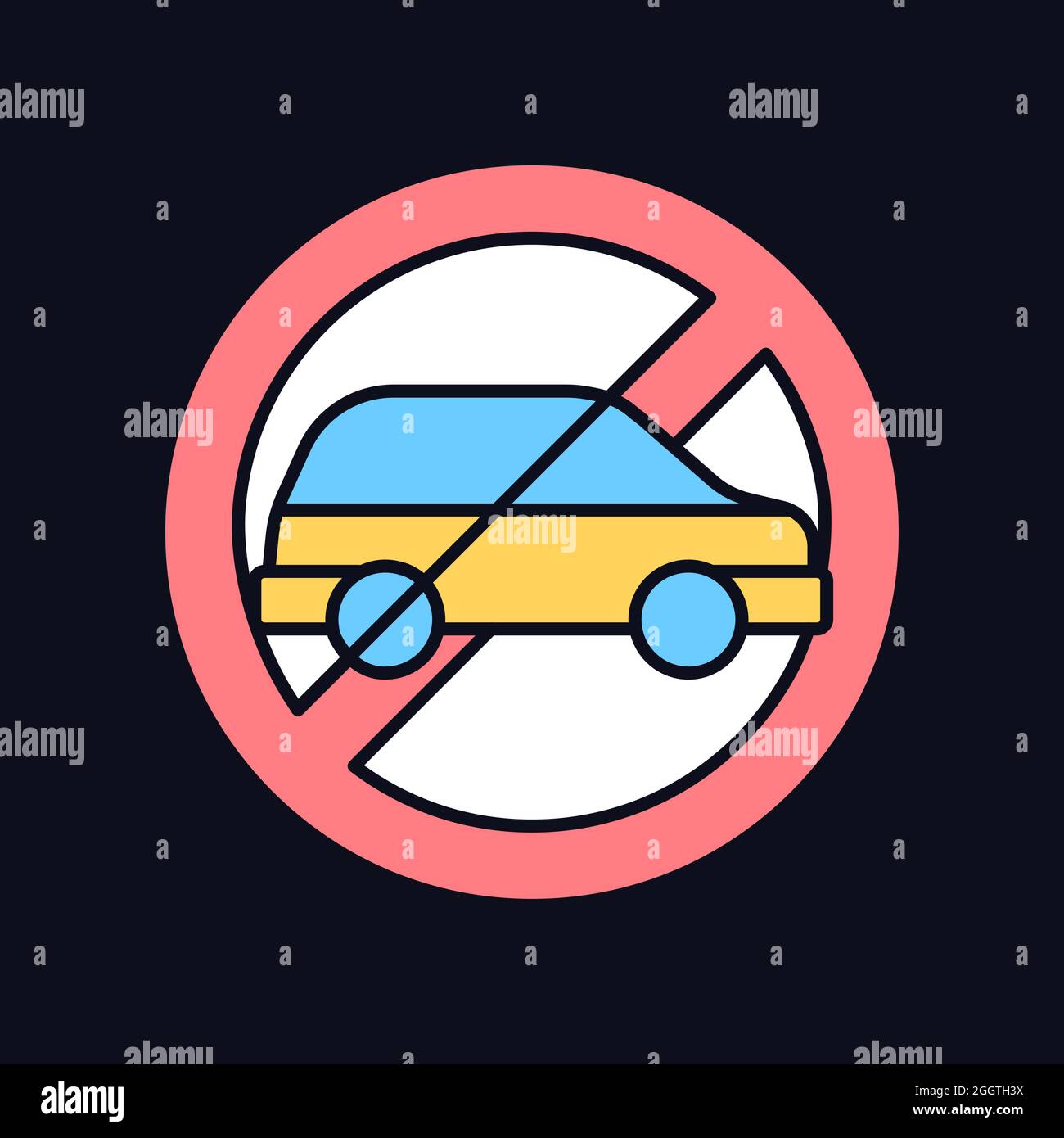 No using when driving RGB color manual label icon for dark theme Stock ...